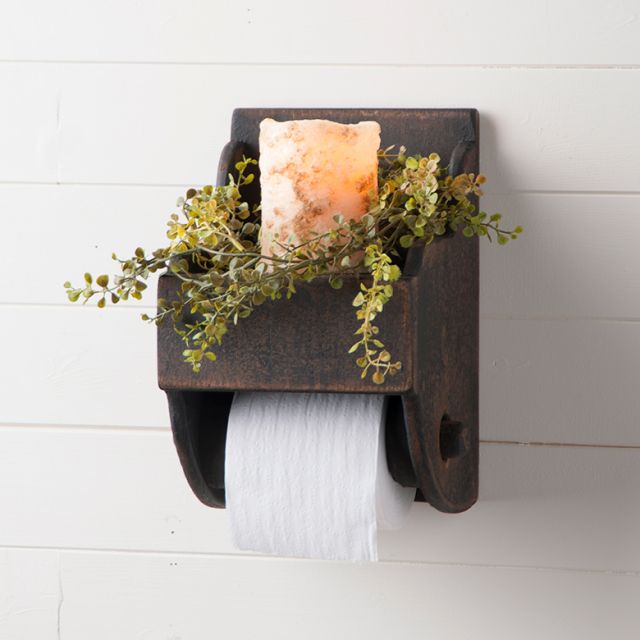Irvins Tinware Single Toilet Paper Holder in Black
